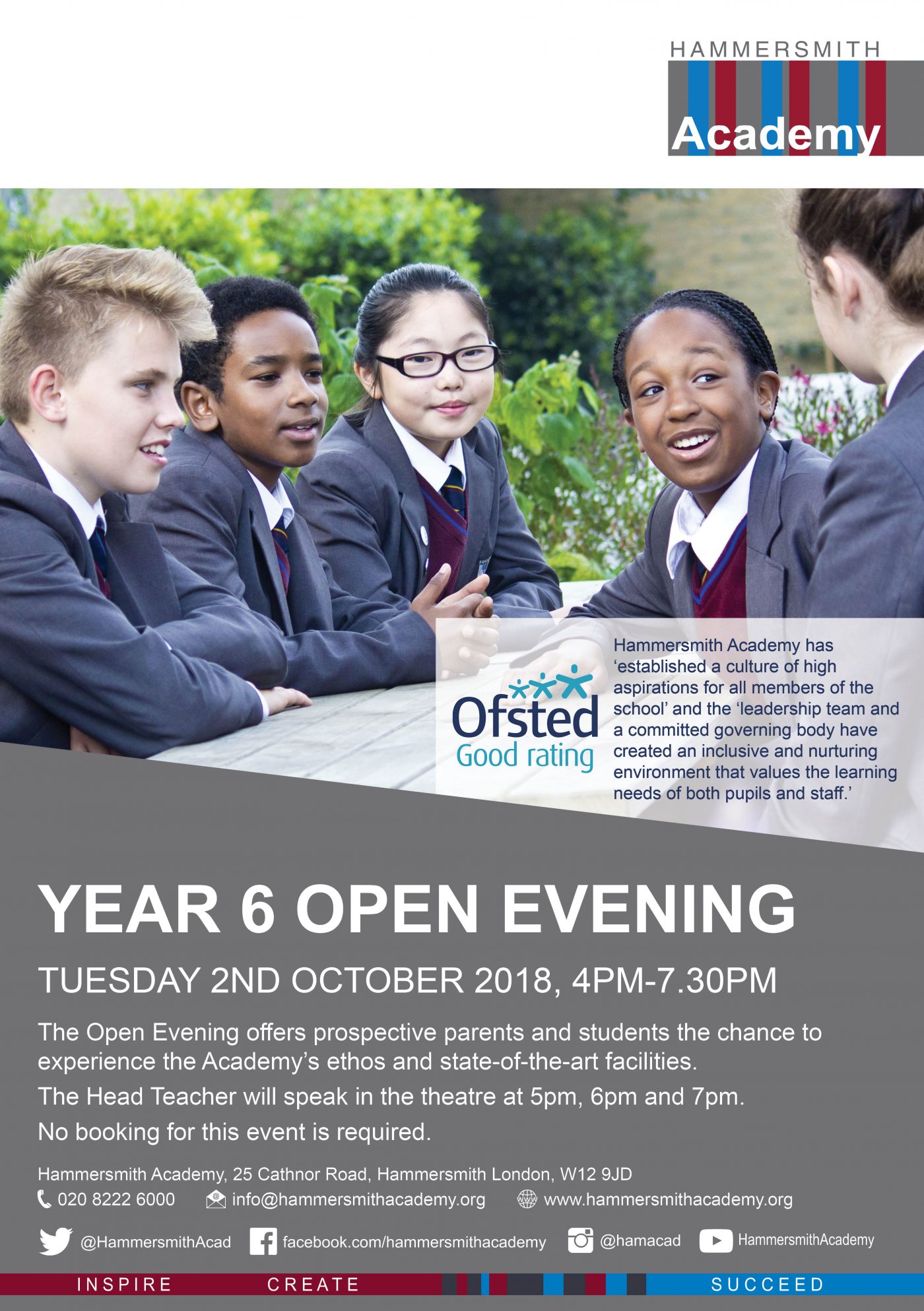 Year 6 Open Evening Flyer 2018 (FINAL) - Hammersmith Academy